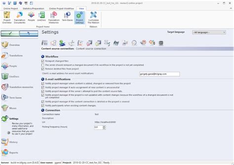 MemoQ Online Project Settings Content Source Connection For