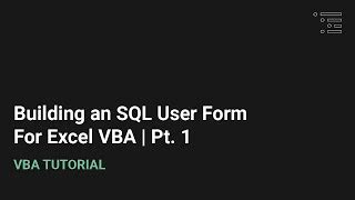 How To Build An Sql User Form In Excel Vba Part 3 Sigma Coding Mp3