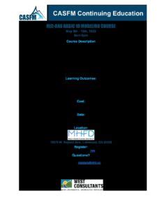 2023 05 HEC RAS 1D Modeling Course Flyer CASFM