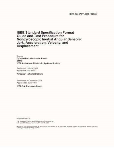 IEEE 671 1985 R2008 IEEE Standard Specification Format Guide And Test Procedure For