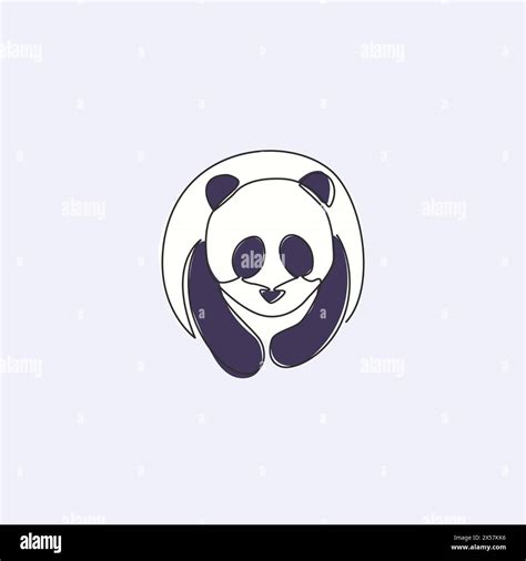 Single Continuous Line Drawing Of Funny Panda For Corporation Logo