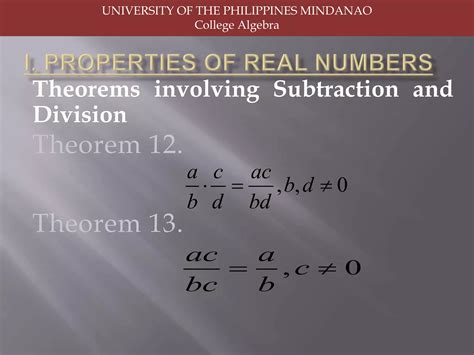 08 Theorems Involving Real Numbers Ppt