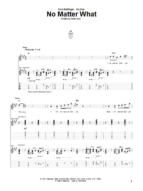No Matter What By Badfinger Guitar Tab Guitar Instructor