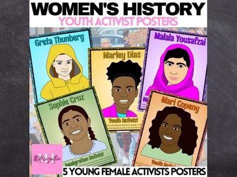 Womens History Month Posters Young Female Activists Teaching Resources