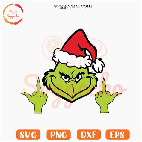 Grinch Middle Finger Hand Svg Funny Grinch Svg Merry Grinchmas Svg