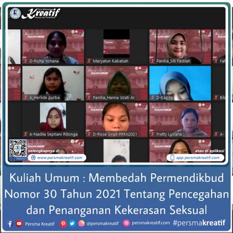 Kuliah Umum Membedah Permendikbud Nomor 30 Tahun 2021 Tentang