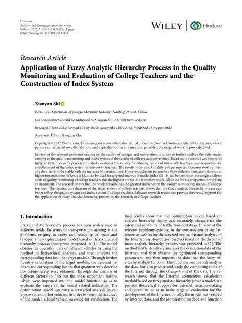 pdf application of fuzzy analytic hierarchy process in the quality