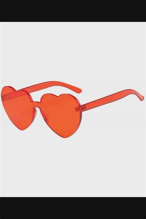 Women Fashion Heart Shaped Shades Sunglasses Integrated Uv Candy