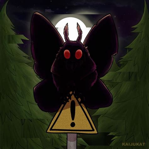 Mothman Spooky Warning Sign Art Print For Sale By Kaijukat Mothman