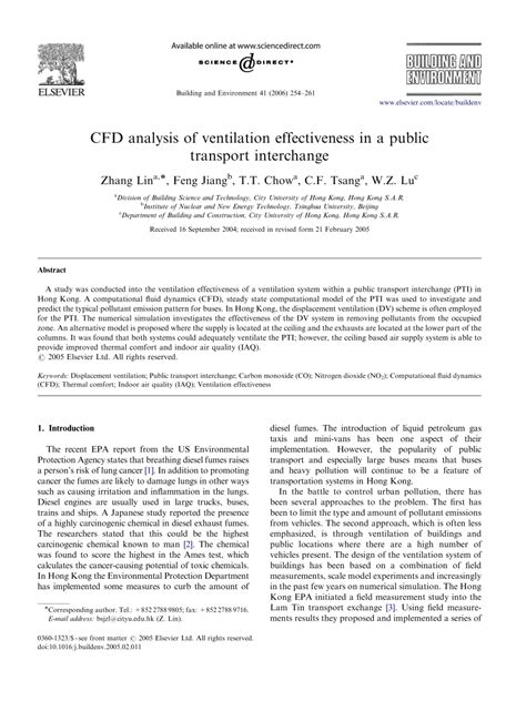 Pdf Cfd Analysis Of Ventilation Effectiveness In A Public Transport