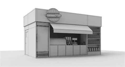 뉴스 스탠드 및 식품 키오스크 3d 모델 109 Max Fbx Obj Free3d
