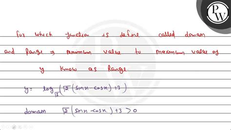 Find The Domain And Range Of The Following Functions I Y Log