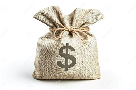A Burlap Sack Tied With Twine And A Prominent Dollar Sign Symbol