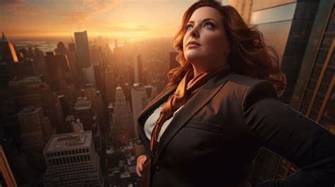 Premium Ai Image Inspirational Plussize Female Manager Atop A