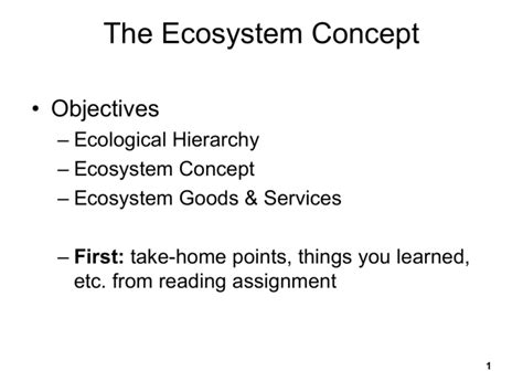 Ecosystem Concept Ecological Hierarchy Services