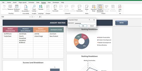 Ansoff Matrix Excel Template Ansoff Analysis Ansoff Growth Matrix