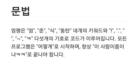 차세대 코딩언어 엄랭 엄준식 lang 에 대해 ARABOZA OP GG