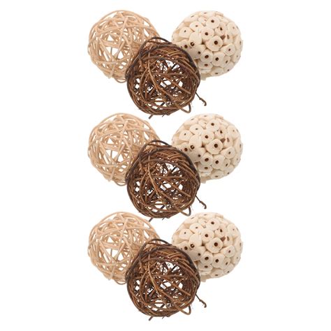 9pcs Parrot Biting Toy Bird Cage Chewing Ball Budgie Tetrapanax