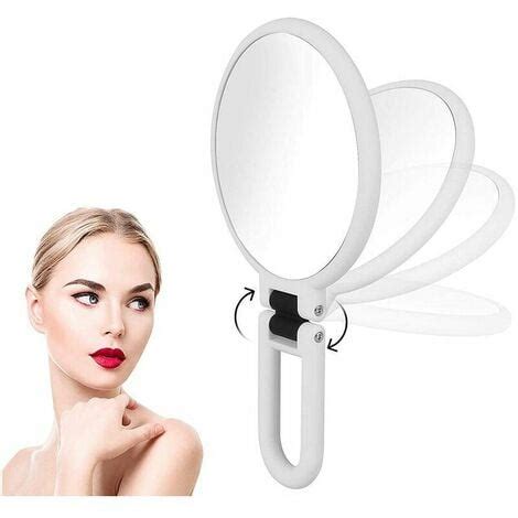 Miroir de maquillage double face avec miroir à main avec grossissement