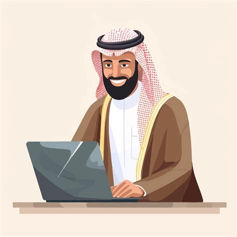 Hombre De Negocios árabe Vector Premium