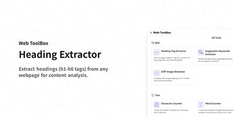 Heading Extractor Extract H1 H6 Tags For Seo Analysis Web Toolbox