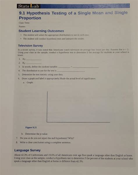 9 1 Hypothesis Testing Of A Single Mean Ard Single