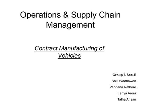 Solution Operations Management Class Lectures Operations