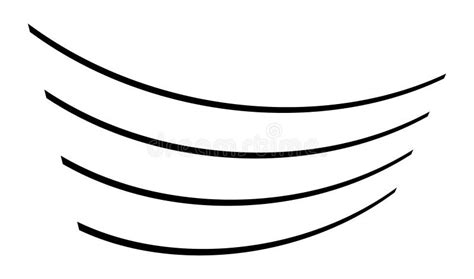 Bent Abstract Curved Lines Stripes Element Stock Vector Illustration