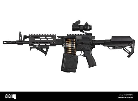 Carbine With Belt Fed Upper Receiver That Convert Ar 15 Or M16 From A