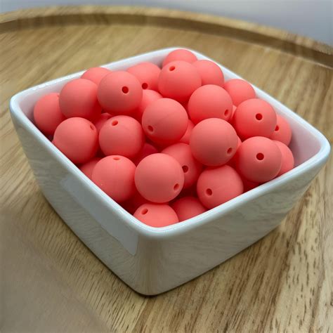 15mm Solid Color Silicone Bead Salmon Revival Design Co