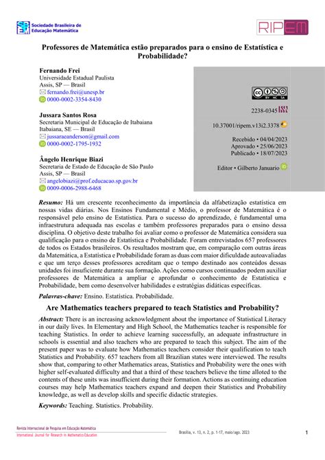 Pdf Professores De Matemática Estão Preparados Para O Ensino De