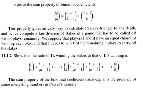 Solved To Prove The Sum Property Of Binomial Coefficients Chegg
