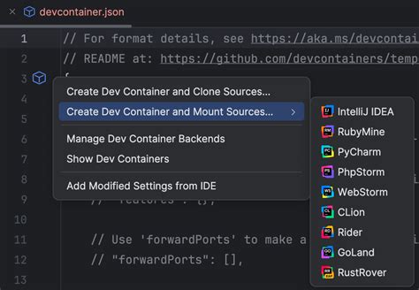 Start Dev Container Inside Ide Intellij Idea Documentation