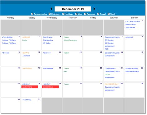 Update How To Create Calendars In Filemaker With Monday Start Of Week