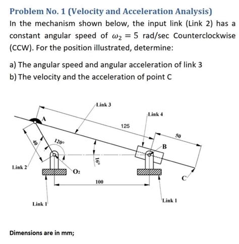 Solved Problem No 1 Velocity And Acceleration Analysis In