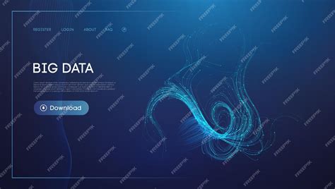 Premium Vector Abstract Data Stream Visualization In Blue With Flowing Lines