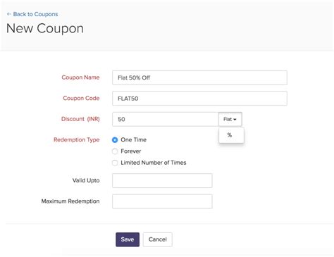Discount Coupons Zoho Checkout