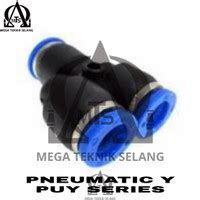 Jual Fitting Pneumatic Y PUY 04 MM Sambungan Selang Angin Tubing PY 04 MM Jakarta Pusat Mega