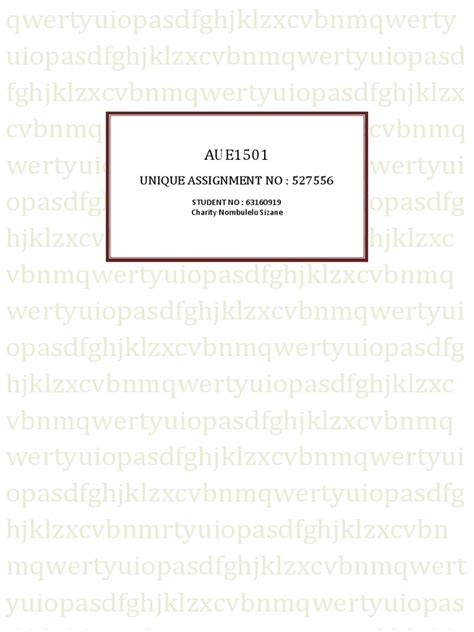 Aue1501 Assignment 2 Pdf Payments Receipt