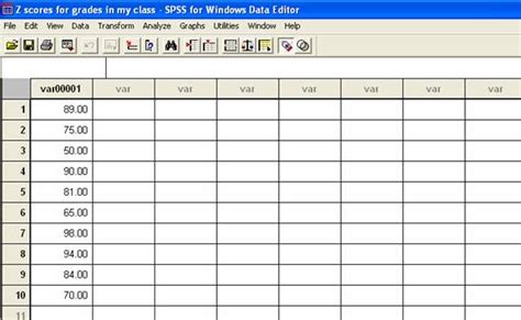 How Do I Enter Data Into Spss For Z Scores