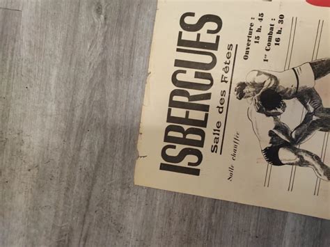 Ancienne Affiche De Catch 1959 Iska Khan Guettier Isbergues Eur 15000
