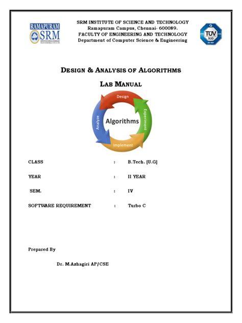 Design And Analysis Of Algorithms Lab Manual Pdf Computer Programming