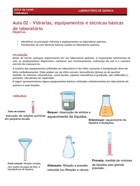 Vidrarias E Equipamentos De Laboratório Pdf Filtragem Química