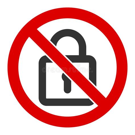 Flat Raster No Lock Icon Stock Illustration Illustration Of Access