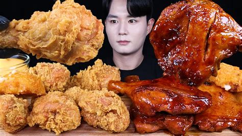 황금올리브 자메이카통다리 새우튀김 치킨 먹방asmr Mukbang Spicy Bbq Chicken And Fried Chicken