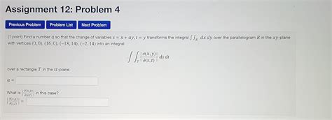 Solved Point Find A Number A So That The Change Of Chegg Com
