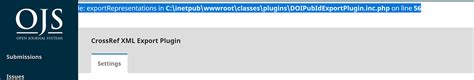 Error In Doi Export Plugin In Ojs 31 Software Support Pkp