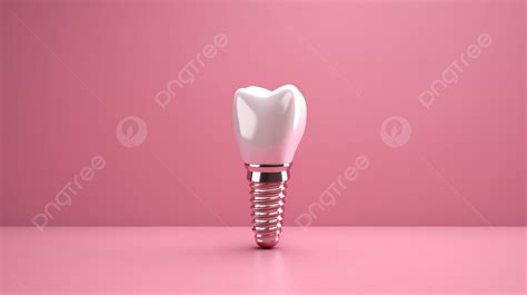 분홍색 배경에 대한 치과 임플란트의 3d 렌더링 치과 보철물 치과 크라운 끼워 넣다 배경 일러스트 및 사진 무료 다운로드 Pngtree