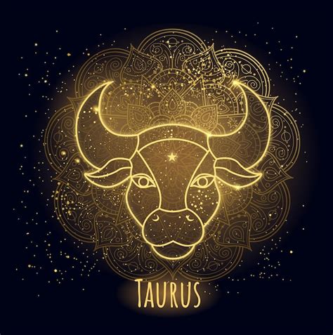 Colorido Signo Del Zodiaco Tauro Vector Lineart Vector Premium