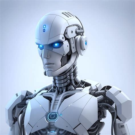 Premium Ai Image Background Of White Android Bust With Internal